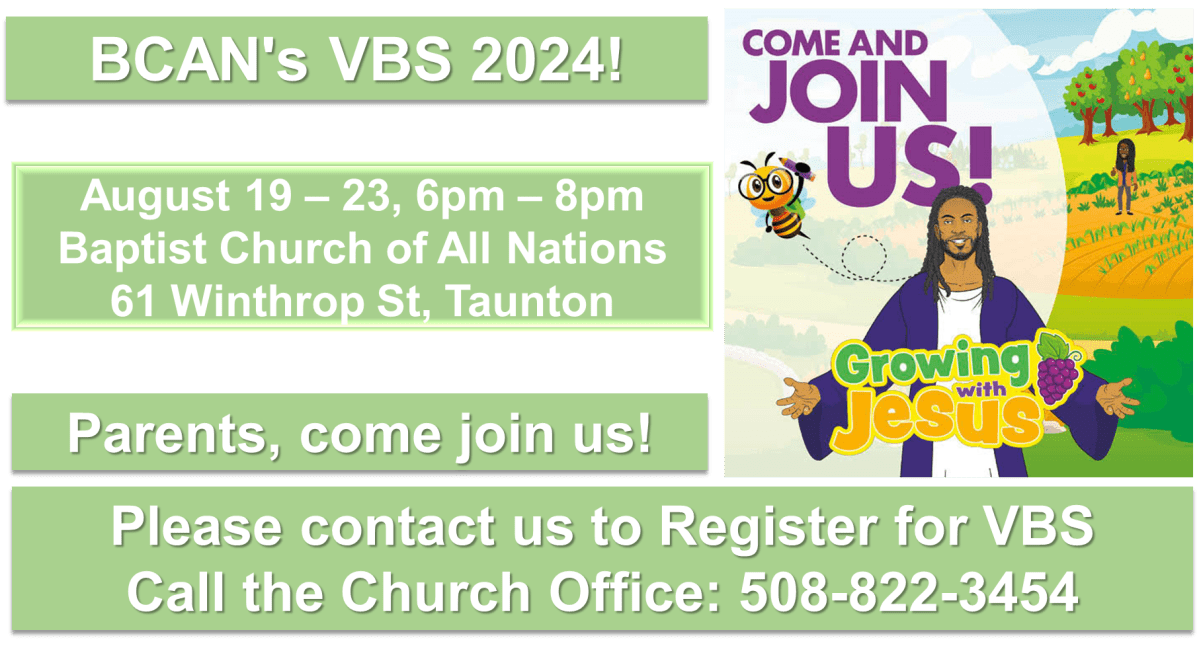 BCAN VBS 2024 – The Baptist Church of All Nations